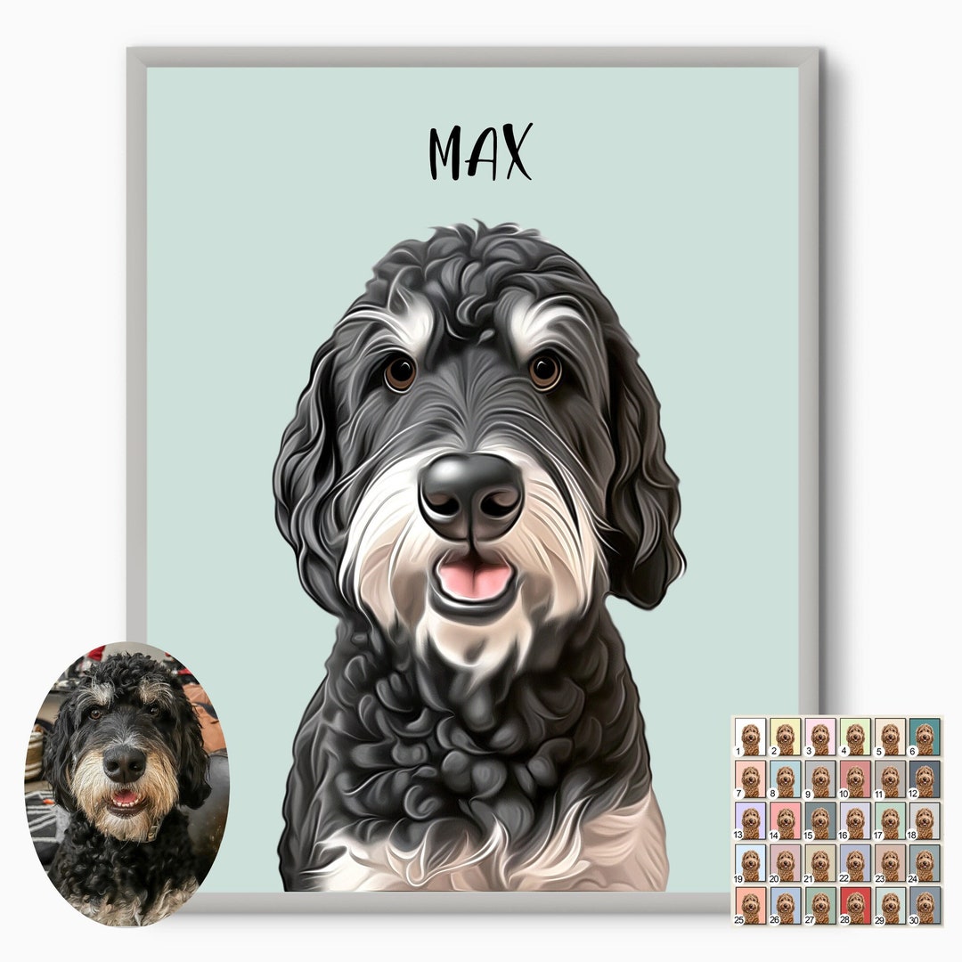 Digital Dog Portrait Custom and Personalized Pet Portrait Custom From ...