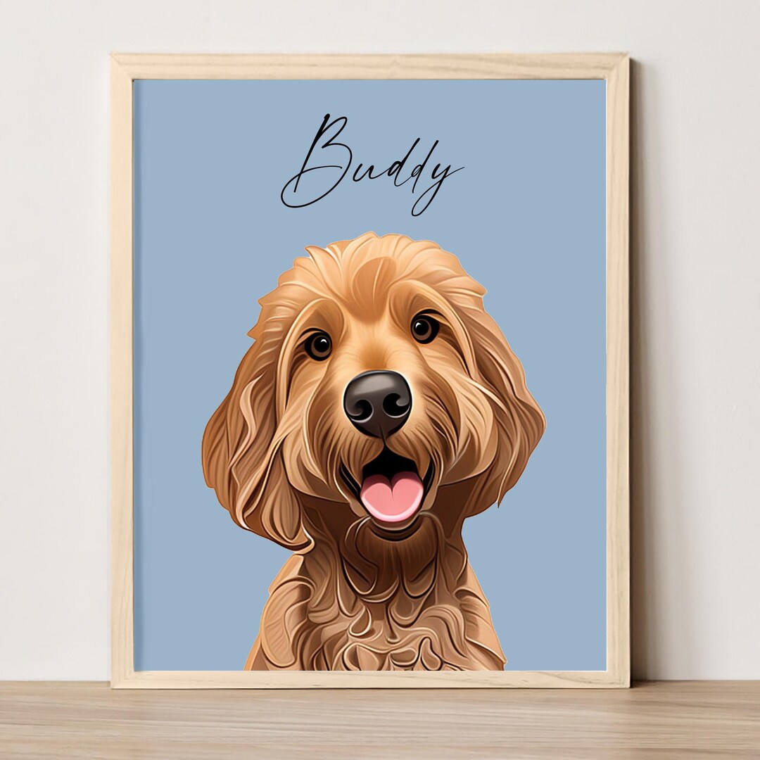 Cartoon Dog Portrait From Photo Digital Cartoon Pet Portrait Paintings ...