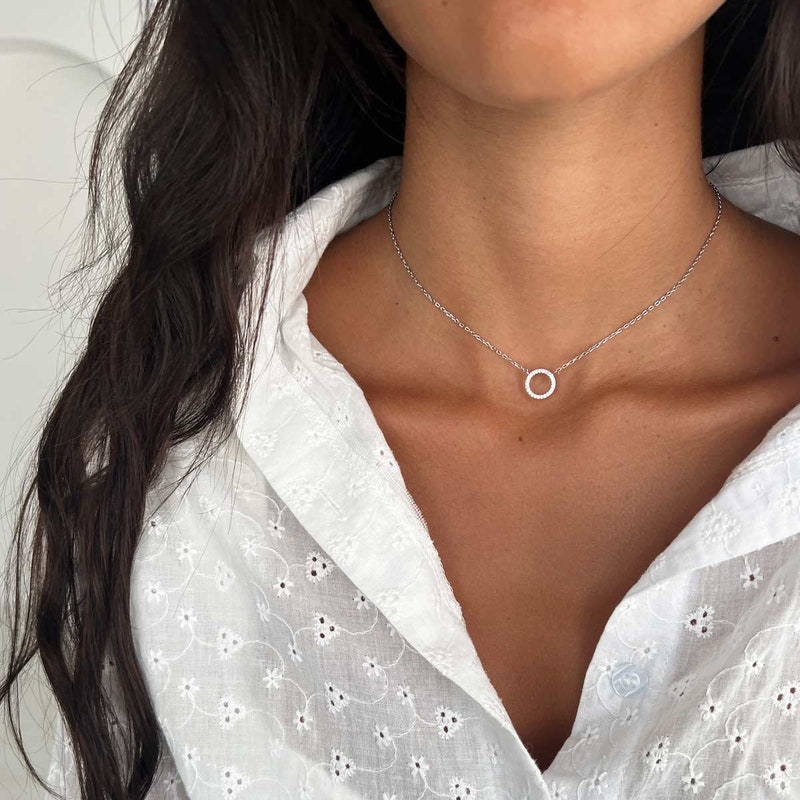 Rhinestone Circular Pendant - Etsy UK