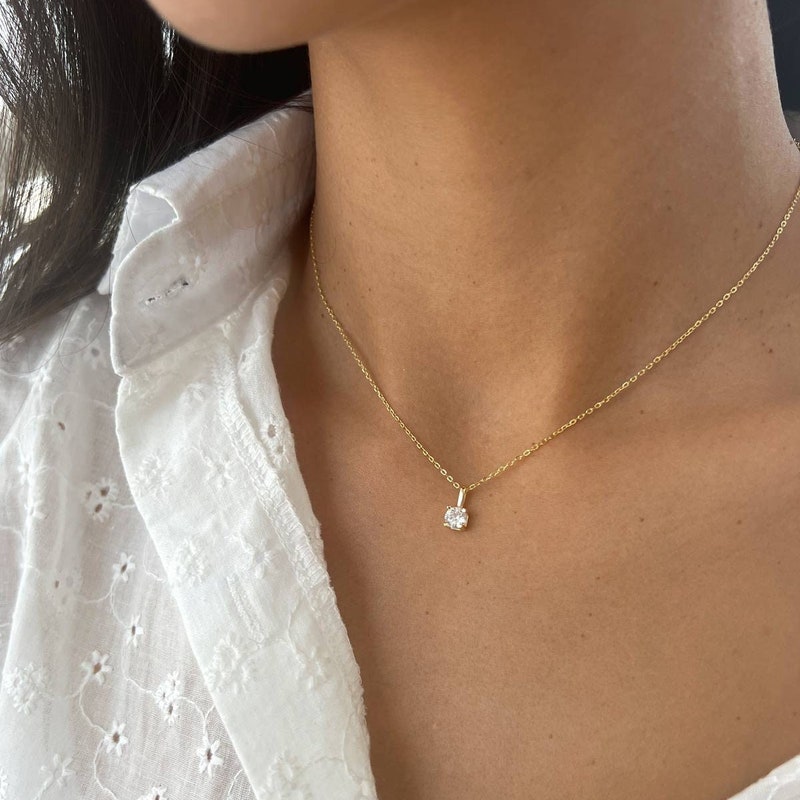 Solitaire Necklace - Etsy