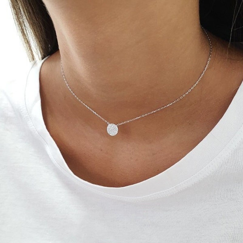 Gold Disc Necklace - Etsy
