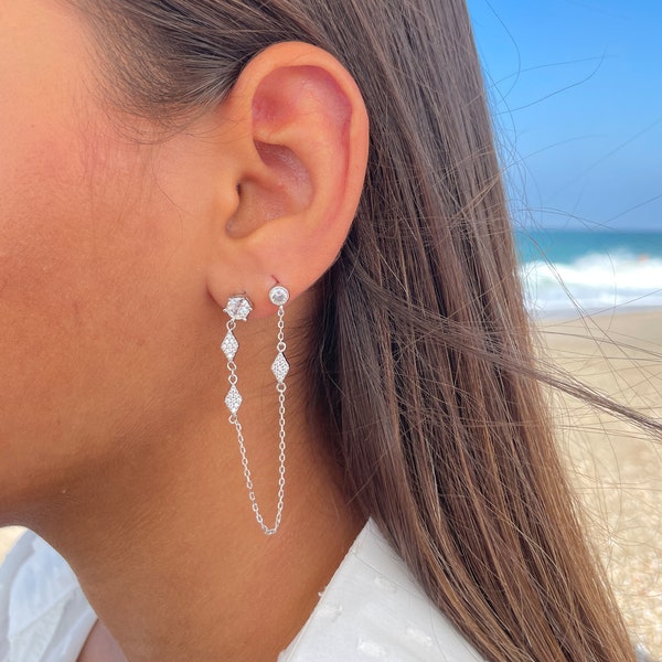 Connected Earrings - Etsy