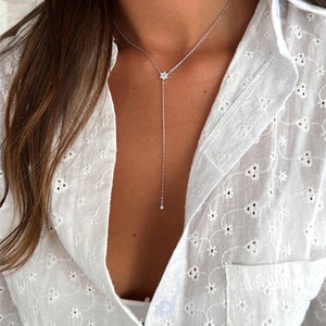 Star of David Necklace, Magen David Lariat Necklace, 14k Gold Y ...