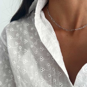 Luxury Sterling Silver 925 Choker Necklace – Trendy Link Chain Design ...