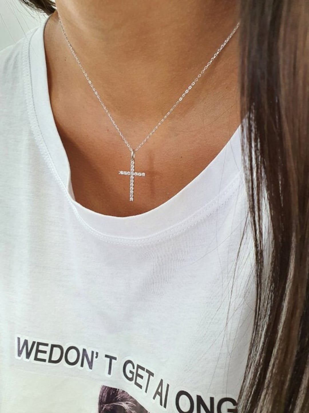 Cross Choker Necklace 14k Gold ,religious Necklace Pendant, Cross ...