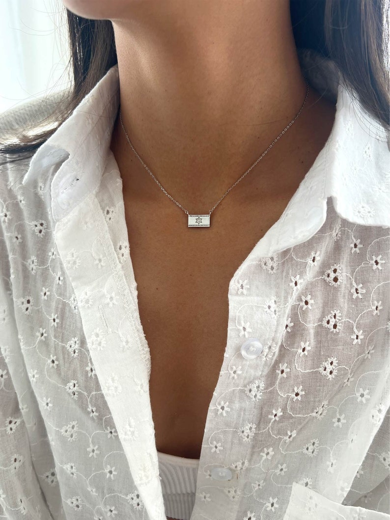 Star of David Israel Necklace, Gold Magen David Jewish Pendant for ...