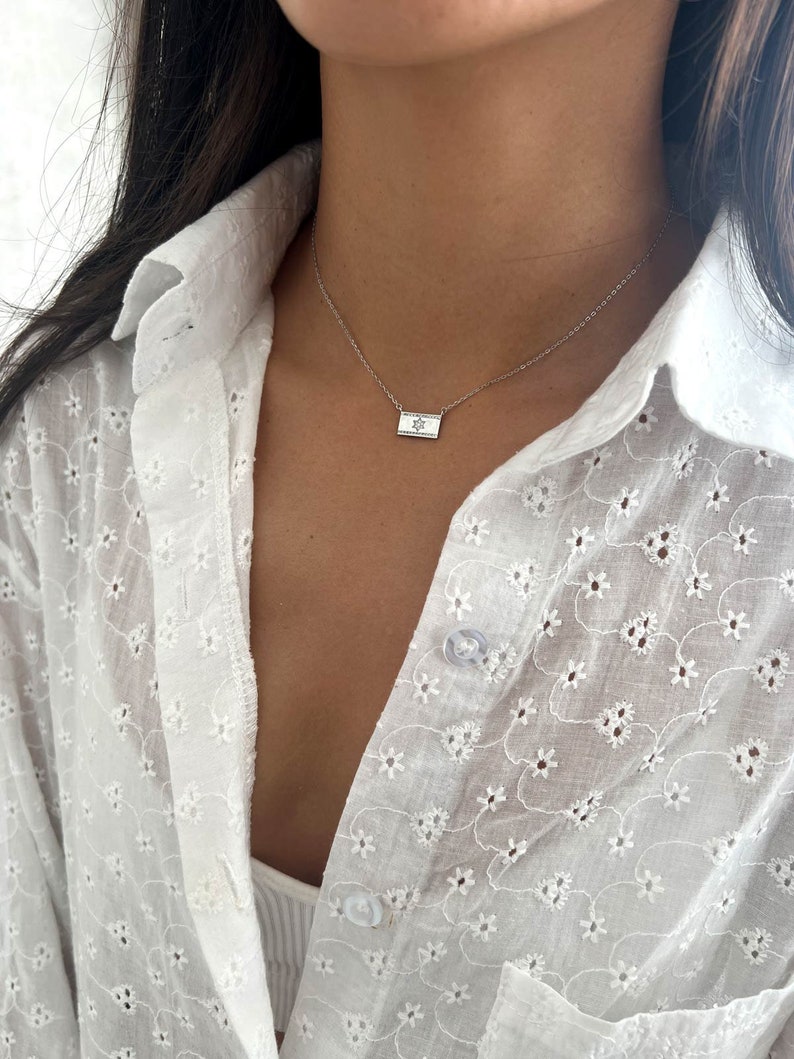 Star of David Israel Necklace, Gold Magen David Jewish Pendant for ...