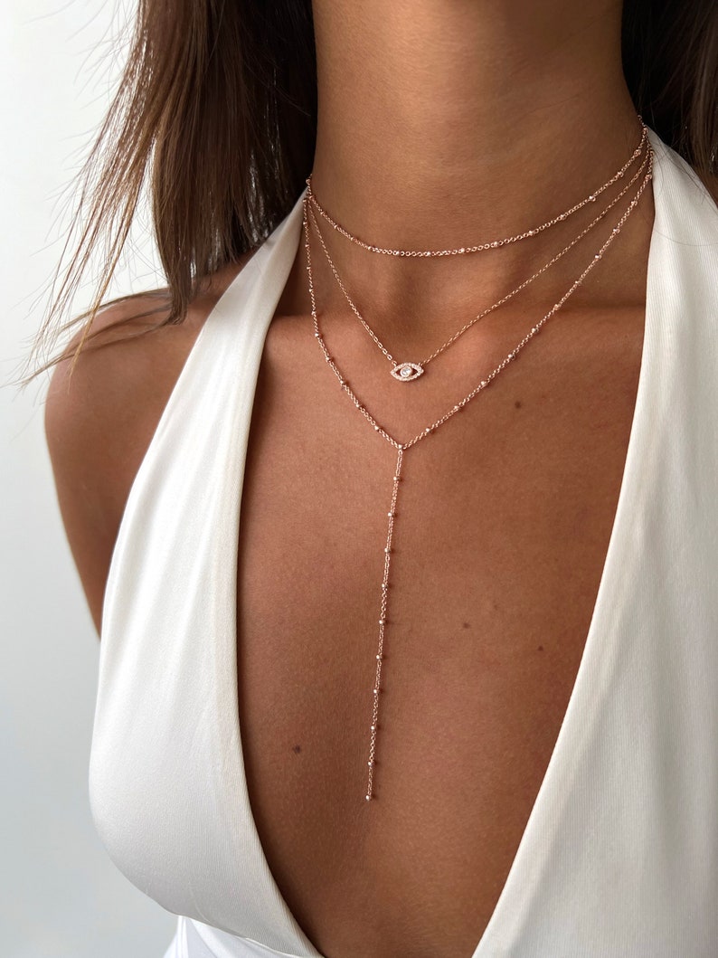 Silver Evil Eye Necklace Third Eye Evil Eye Choker Silver - Etsy