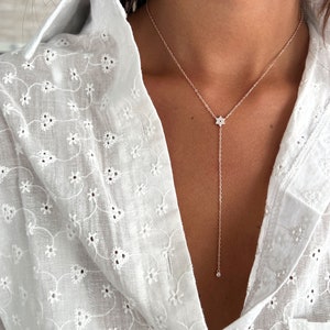 Star of David Necklace, Magen David Lariat Necklace, 14k Gold Y ...