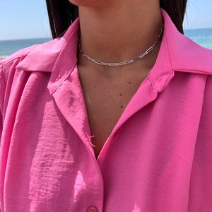 Luxury Sterling Silver 925 Choker Necklace – Trendy Link Chain Design ...