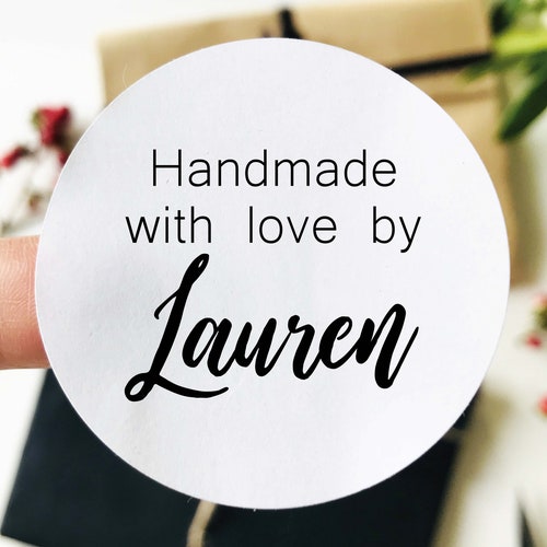 Personalised Handmade With Love Stickers Custom Handmade | Etsy