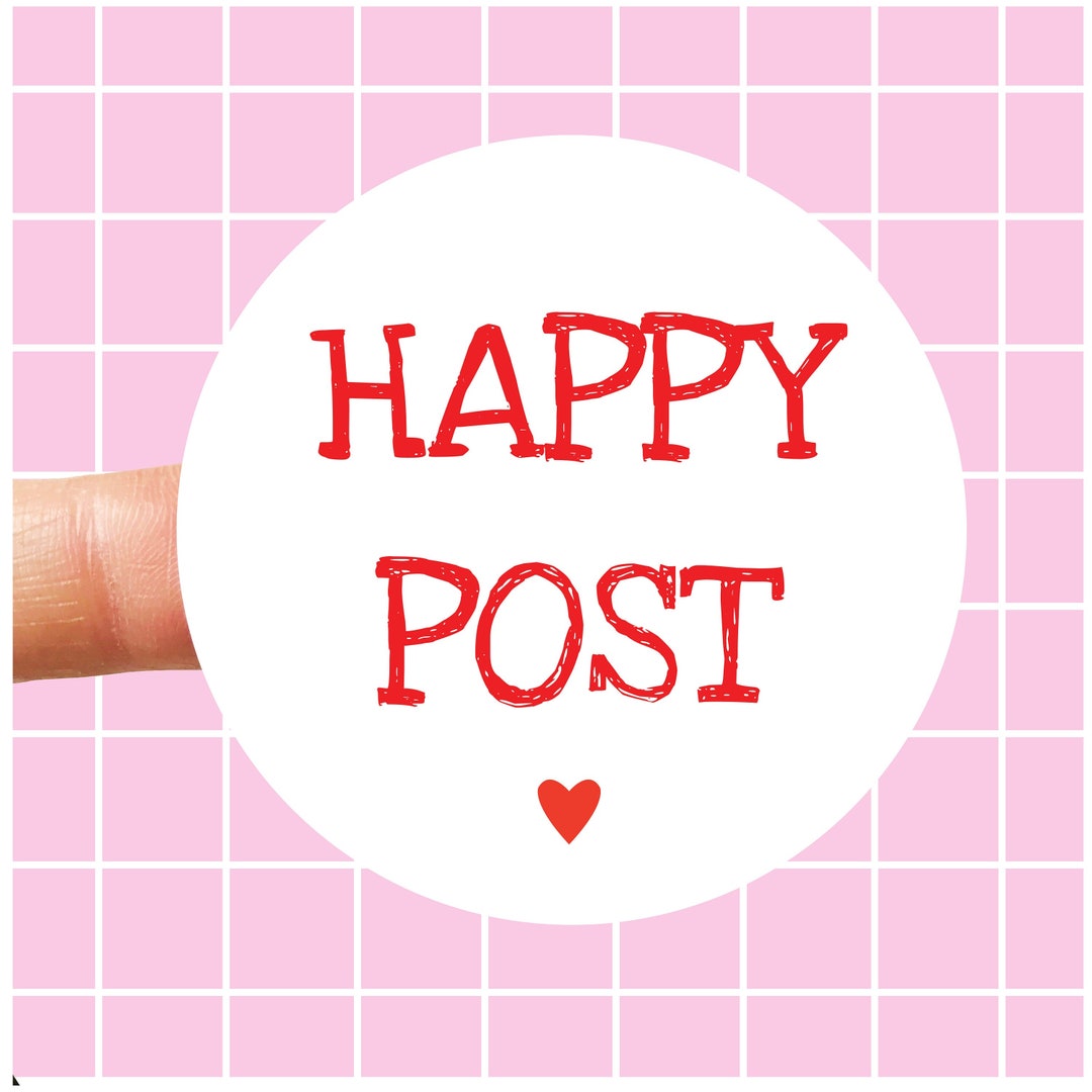 35x 35x Happy Post Stickers, Happy Mail Stickers Heart, Thank You ...