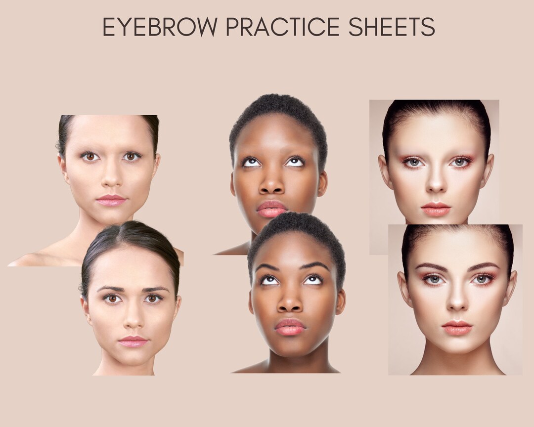 Eyebrow Practice Sheets, Brow Mapping, Microblading Practice ...
