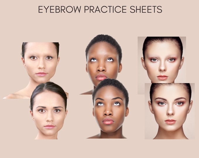 Eyebrow Practice Sheets, Brow Mapping, Microblading Practice