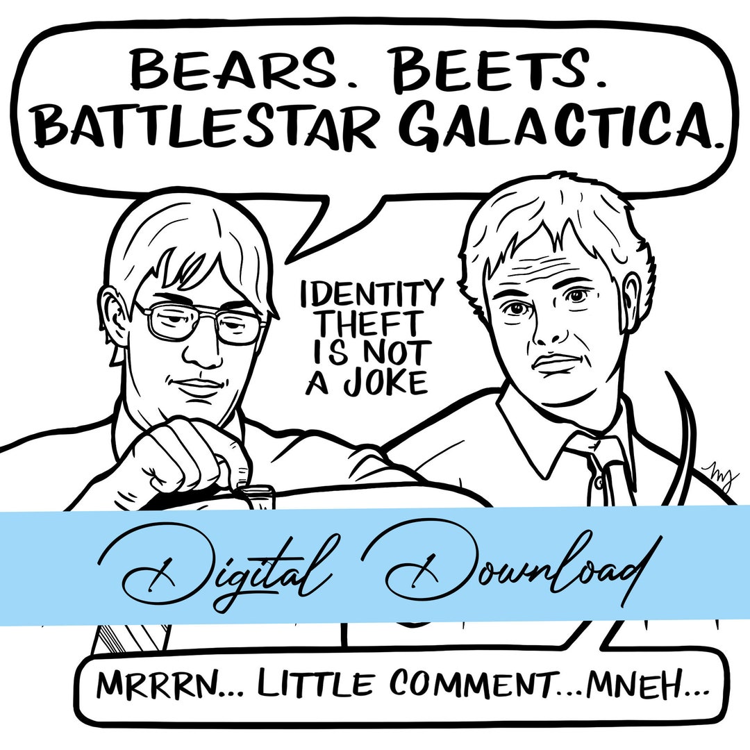 The Office: Jim and Dwight - Line Drawings With Quotes, Jim as Dwight ...