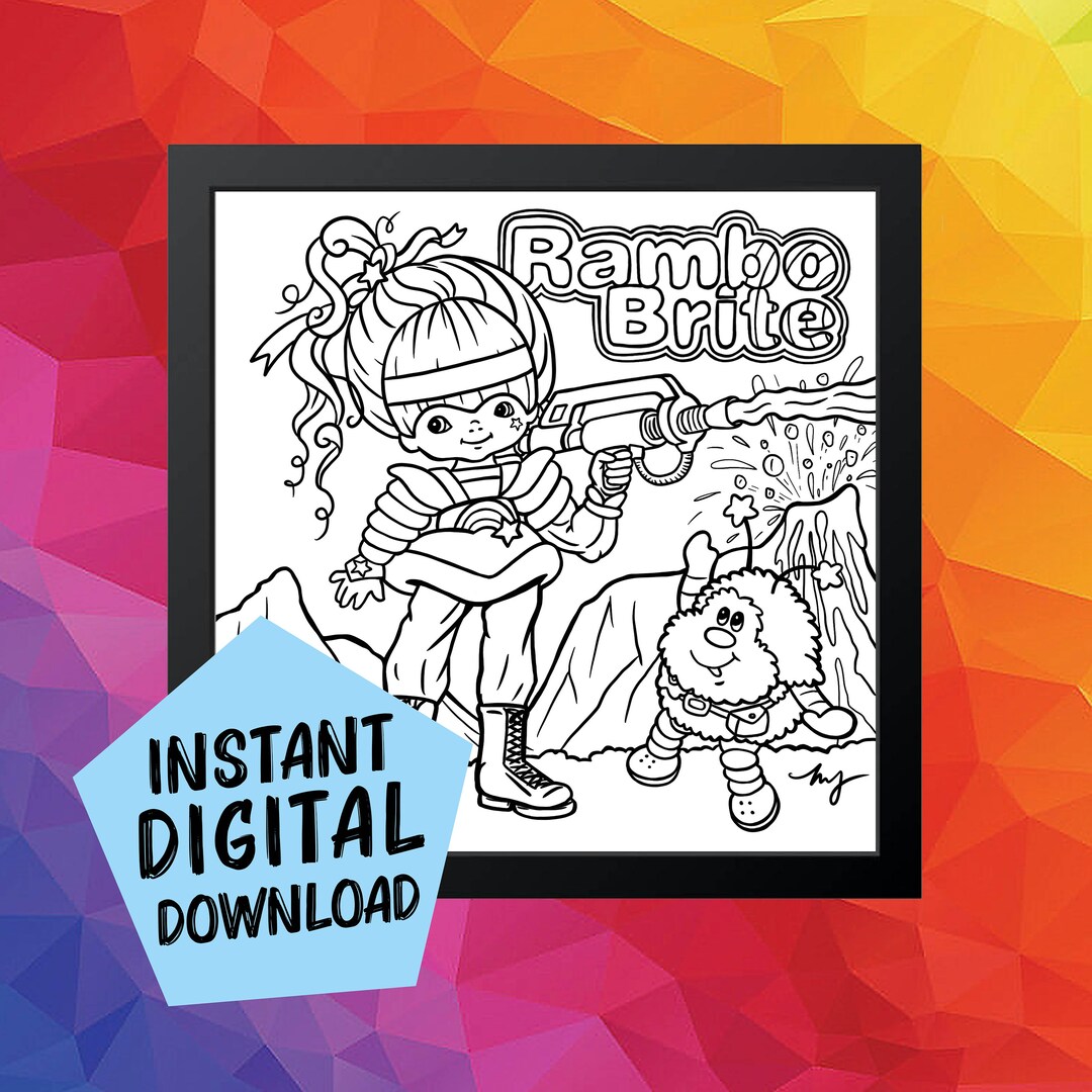 Rambo Brite: Rainbow Brite + Rambo Coloring Book Page - Etsy