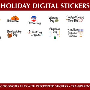 Holiday Digital Stickers, Precropped Digital Planner Stickers ...