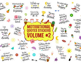 Motivational Quotes Digital Stickers Volume 3, Precropped Digital ...