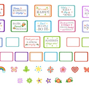 Positive Quotes Digital Stickers, Precropped Digital Planner Stickers ...