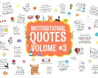 Motivational Quotes Digital Stickers, Precropped Digital Planner ...