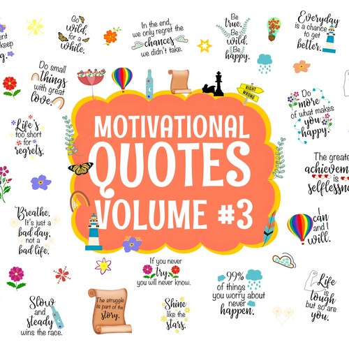 Motivational Quotes Digital Stickers Volume 3 Precropped - Etsy