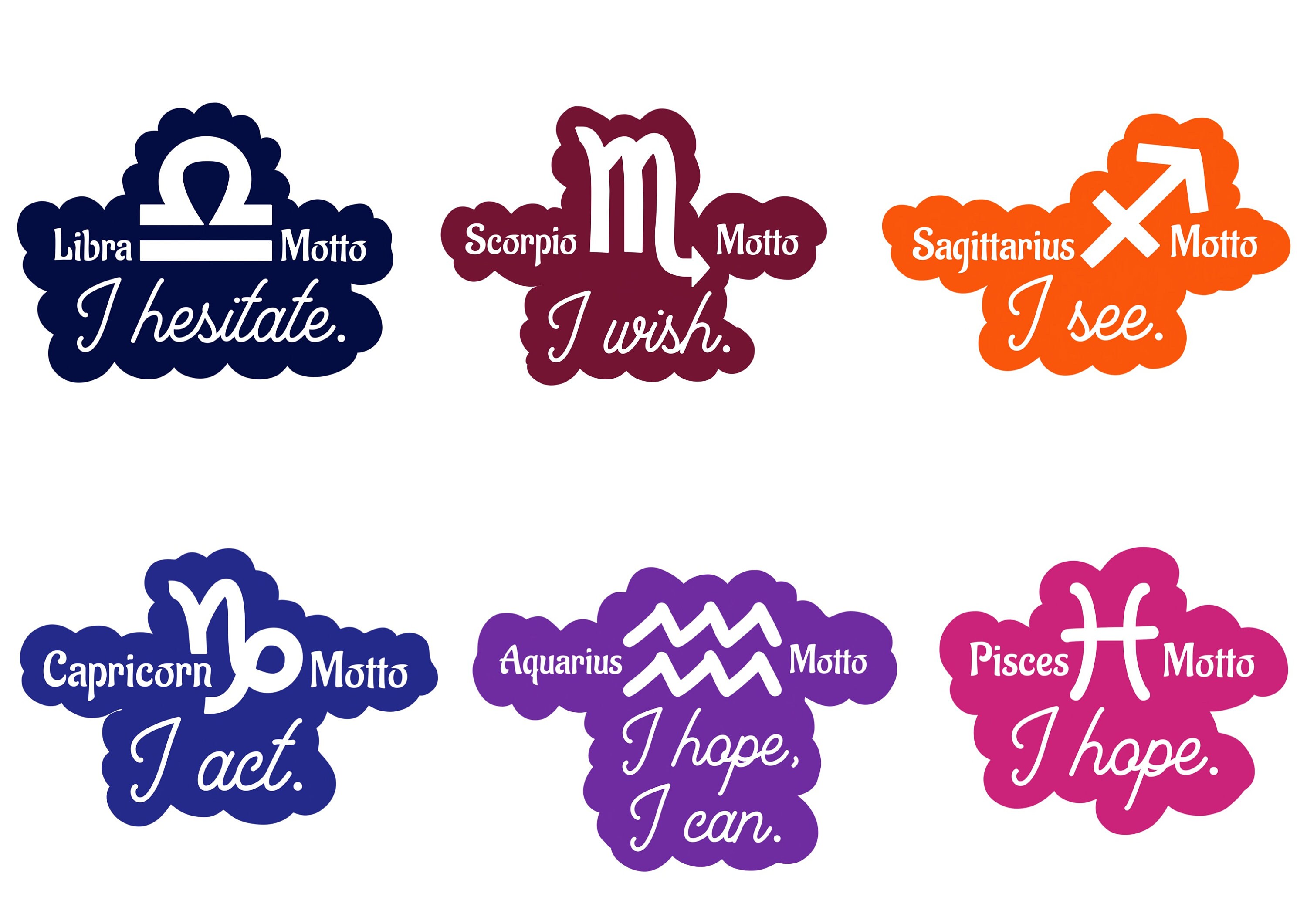 Zodiac Sings Digital Stickers Horoscope Symbols Precropped | Etsy