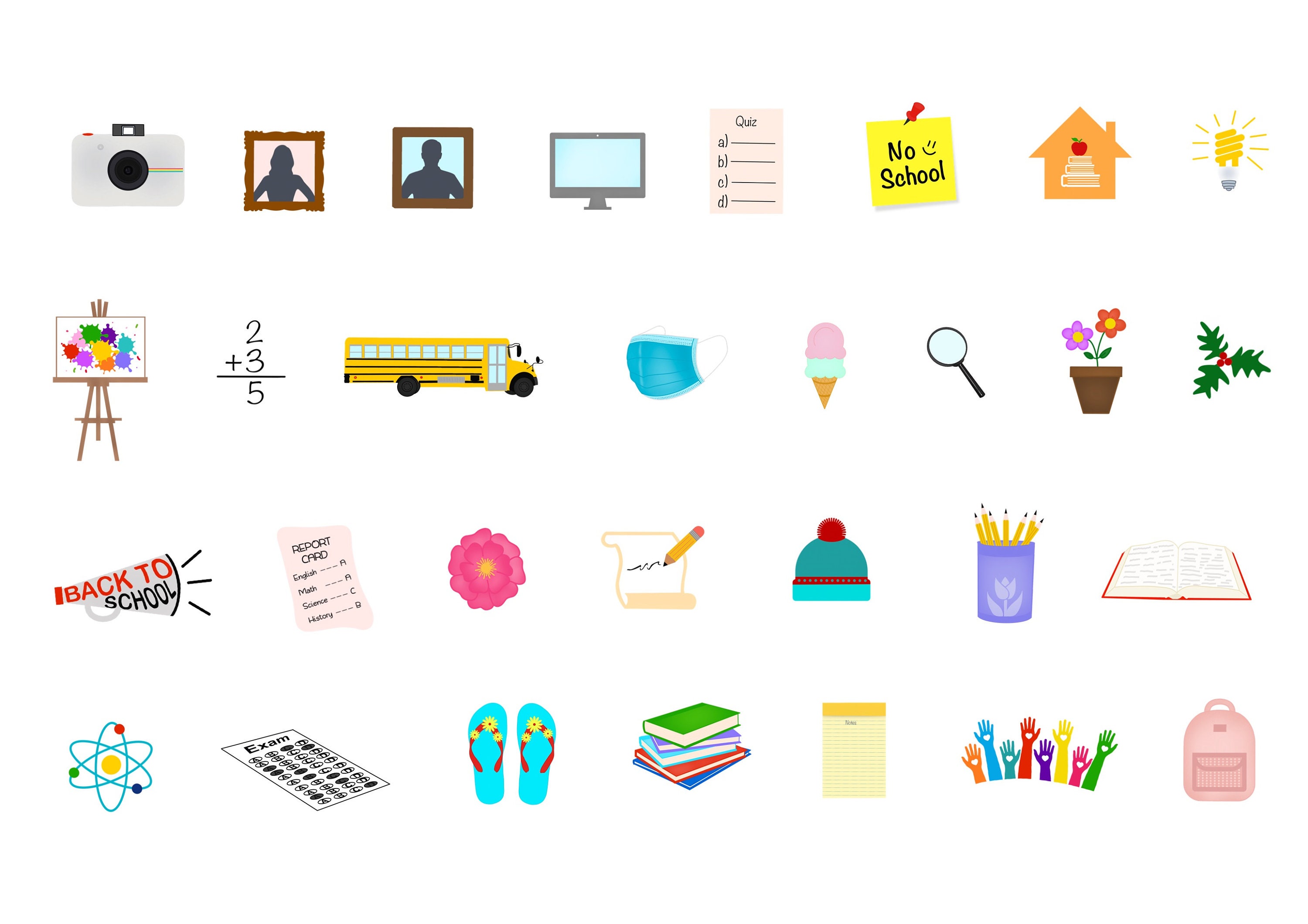 Back to School Digital Planner Stickers, Goodnotes PNG Files - Etsy