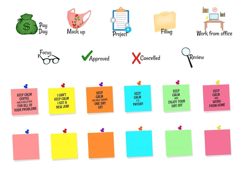 Office Digital Stickers, Precropped Digital Planner Stickers, Goodnotes ...