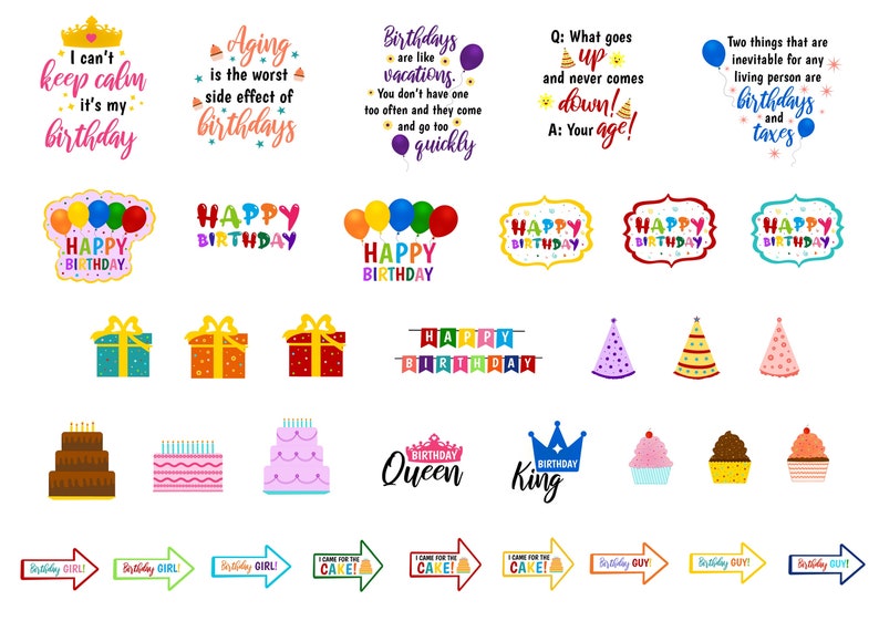 Birthday Digital Planner Stickers, Goodnotes PNG Files - Etsy