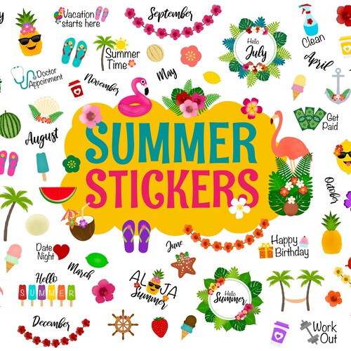 Endless Summer Digital Planner Stickers Goodnotes Stickers - Etsy