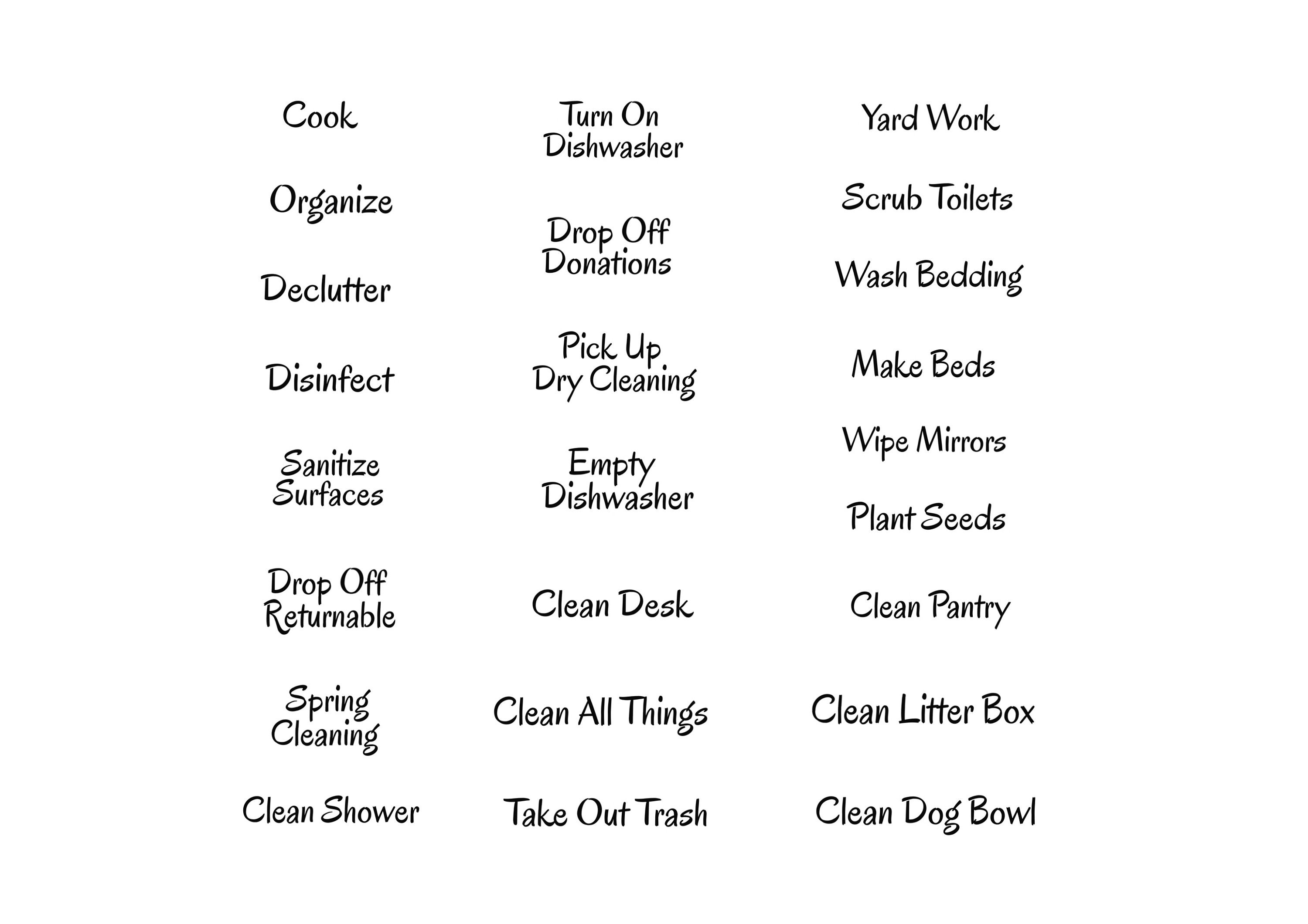 House Chores and Cleaning Digital Stickers, Precropped Digital Planner ...