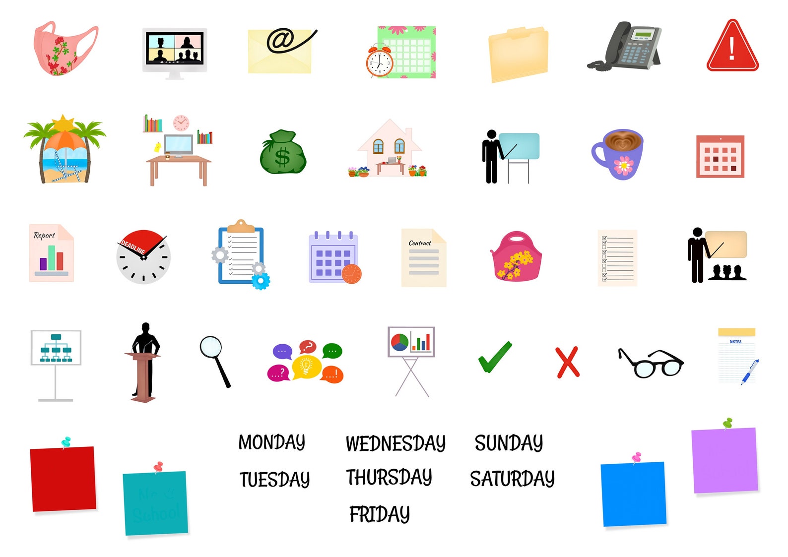 Office Digital Planner Stickers, Goodnotes Stickers, PNG Bonus Files - Etsy