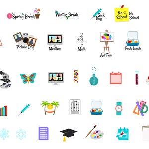 Back to School Digital Stickers, Student Precropped Digital Planner ...