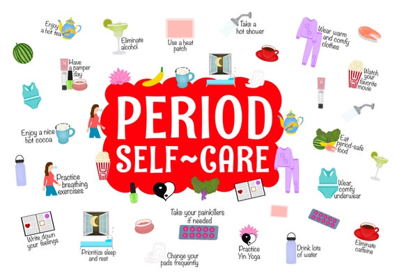 Period Self Care Digital Stickers Precropped Digital Planner - Etsy