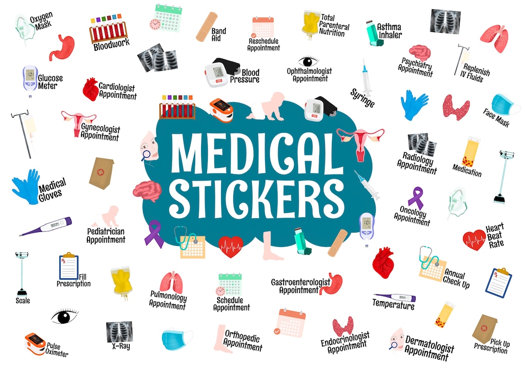 Medical Digital Planner Stickers, Health Appointments (goodnotes, PNG ...