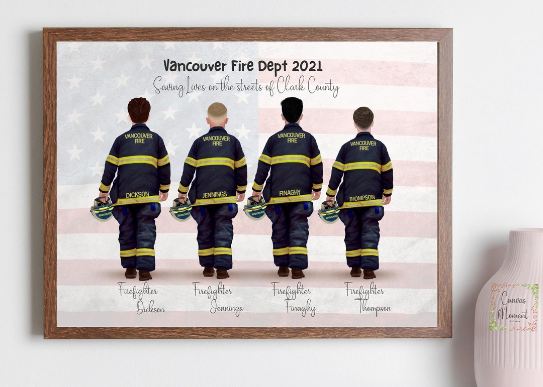 FIREFIGHTER CUSTOM TEAM Firefighter Colleagues Gifts, Personalized ...