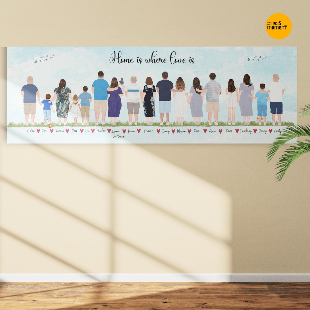 Extra Large Family Canvas, Big Group Print, Huge Family Group Wall Art ...