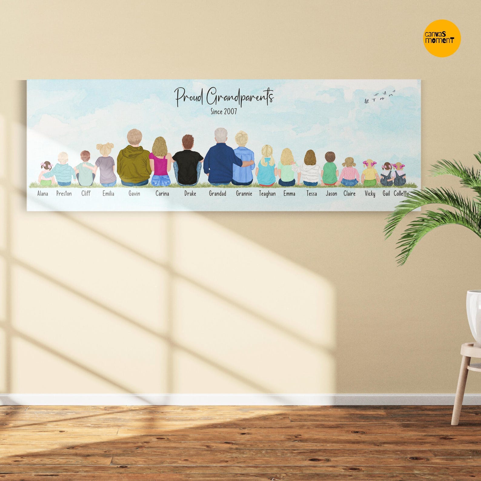Personalized Grandparent Portrait: Custom Family Art Gift - Etsy
