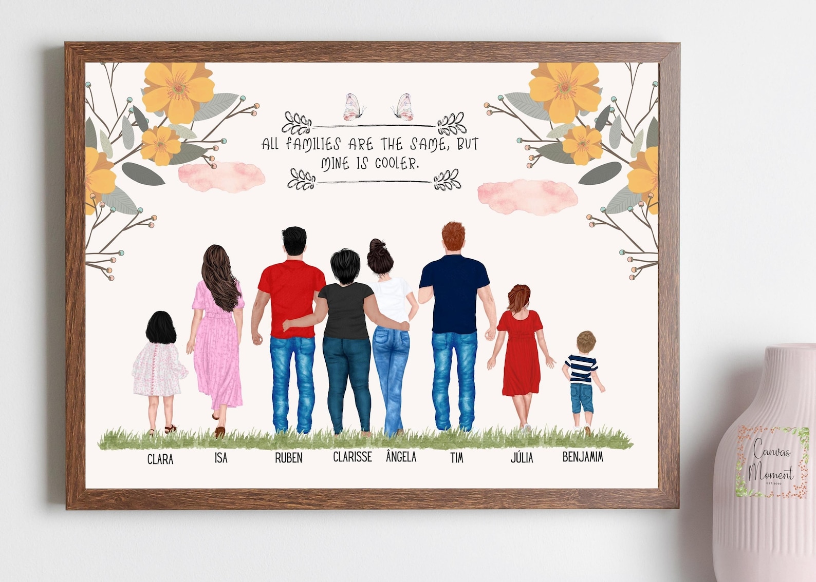 Personalized Family Print Custom Portrait Print Canvas Wall - Etsy