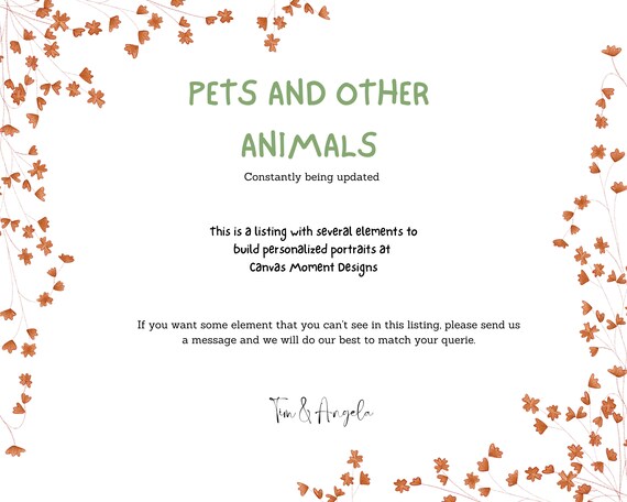 Canvas Moment Pets & Animals Options DO NOT BUY for Code - Etsy