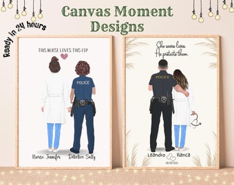 Nurse and Cop Couple - Etsy