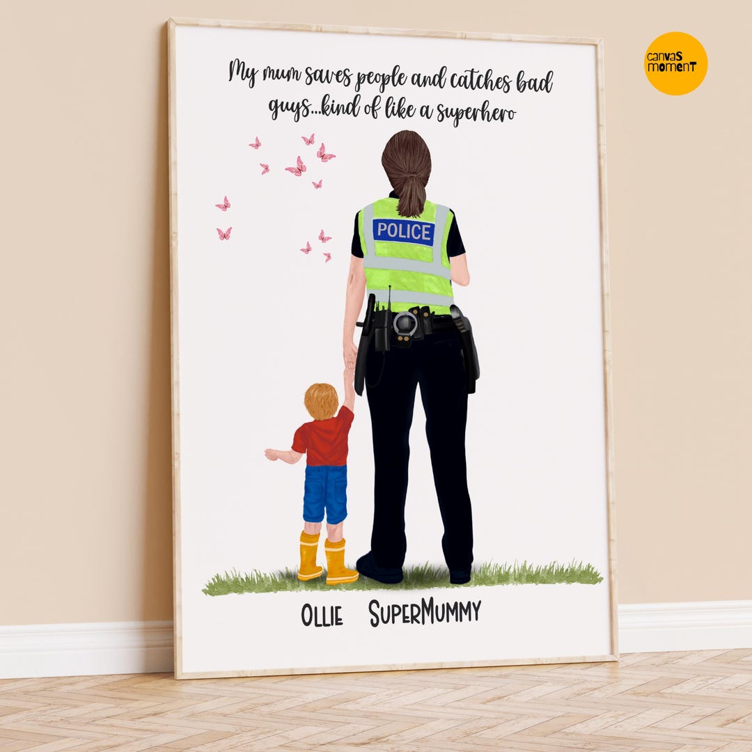 Custom Police Mom Portrait: Hero Mom Gift (digital or Print) - Etsy