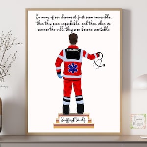 Paramedic Graduation Print Ambulance Driver Gift Custom EMT - Etsy