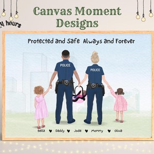 Police Family Personalized, Cop Dad With Kids, Police Couple With ...