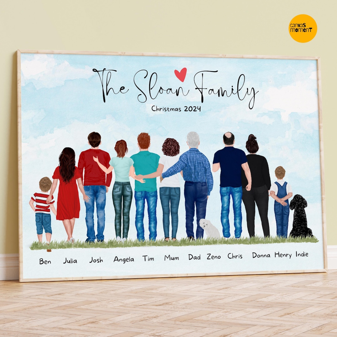 New Home Family Gift, Personalized Family Art Deco, Custom Family ...