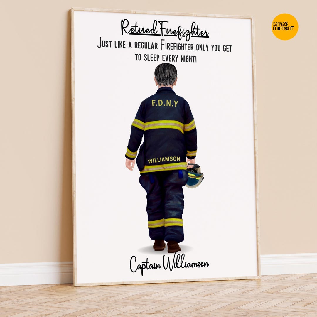 Firefighter Retirement Gift, Fireman Graduation Print, Fire Chief ...