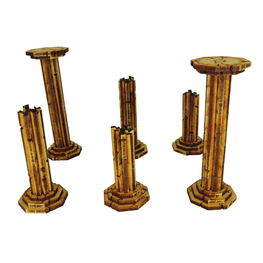 Pillars (octogonal Bases) - MDF Scenery 28-32mm - Etsy