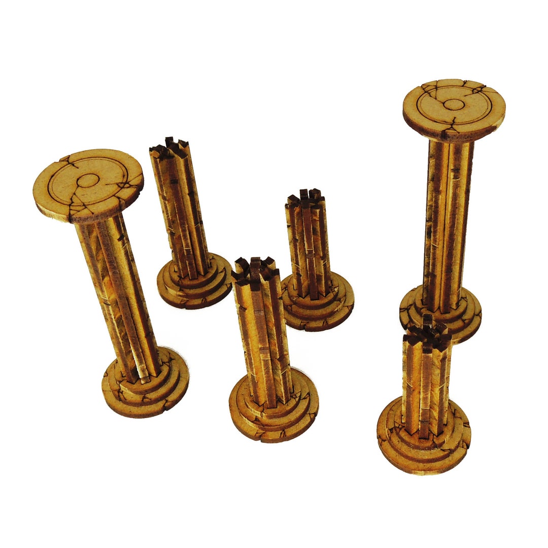 Pillars round Bases MDF Scenery 28-32mm - Etsy