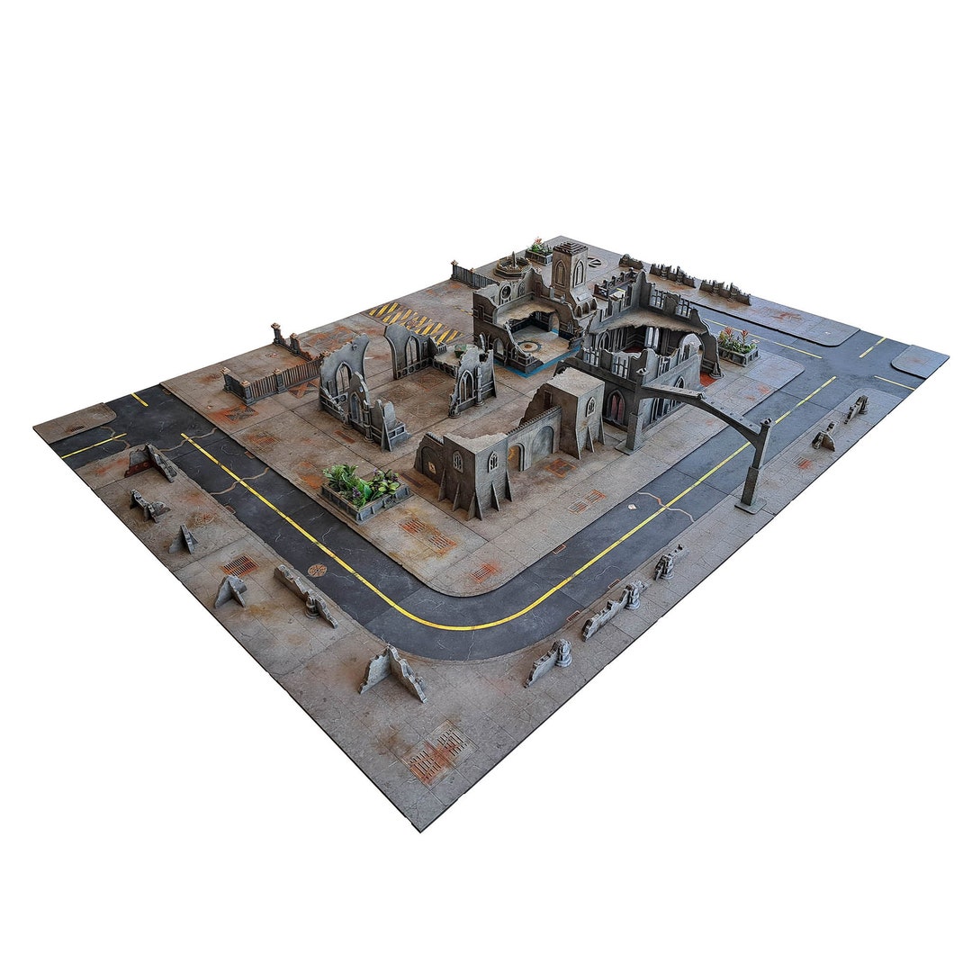 Made to Order - 44" X 60" Ruined District Battle Board - MDF Scenery 28 ...