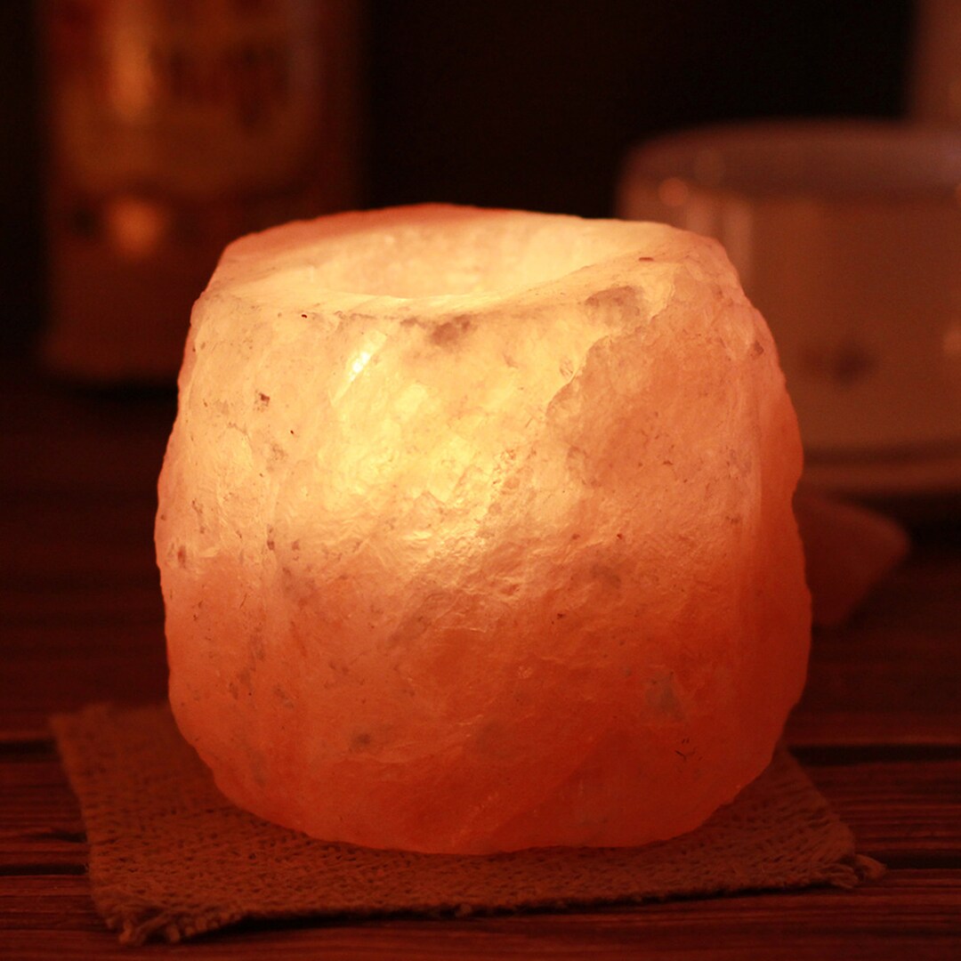 Himalayan Salt Candle Holder, Himalayan Salt Candlestick, Housewarming ...